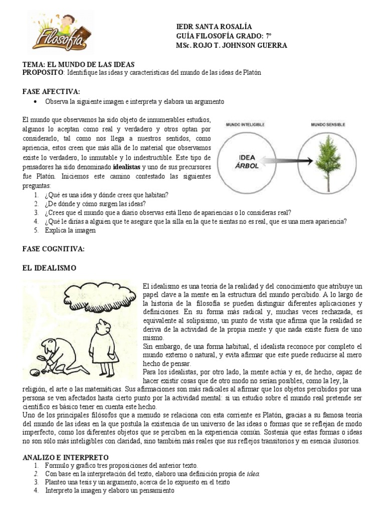 ° El Mundo de Las Ideas | PDF | Platón | Existencia