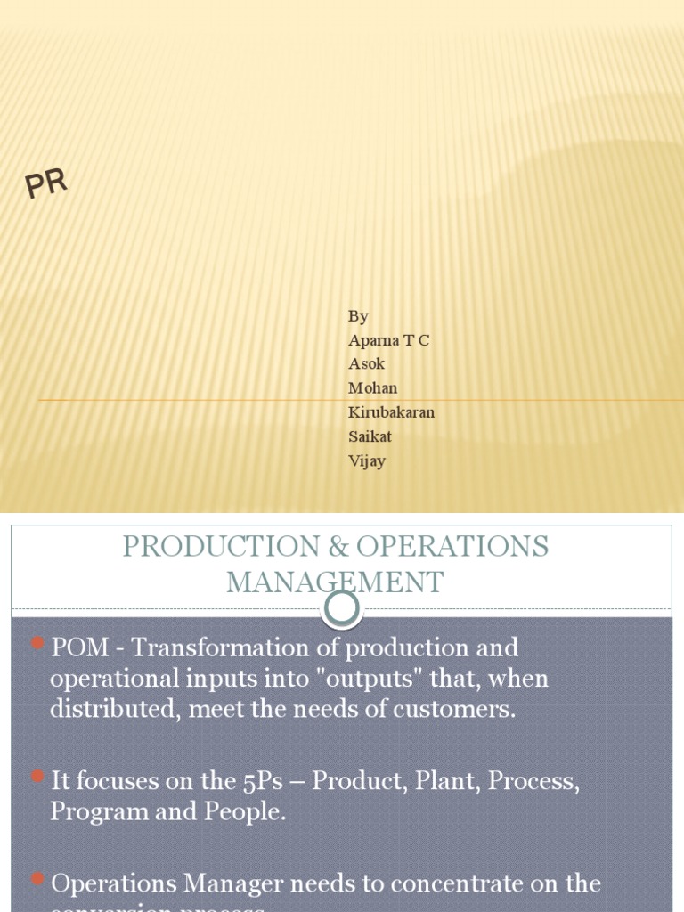 POM PPT - New | PDF | Cost Accounting | Computing And Information ...