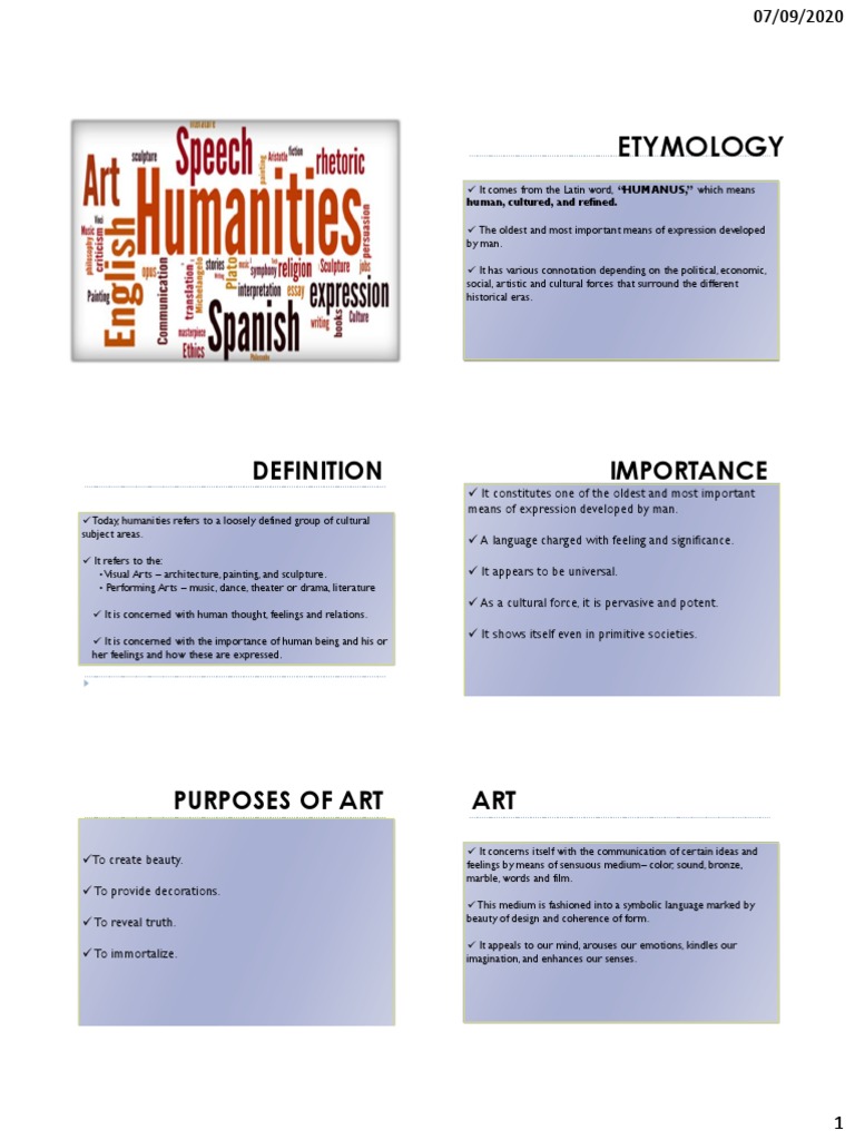 Meaning Importance Scope of Humanities PDF | PDF | Theatre | Dances