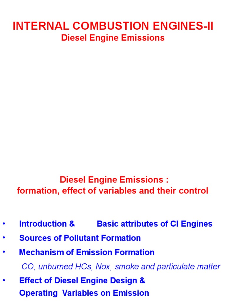 Internal Combustion Engines-Ii: Diesel Engine Emissions | PDF | Exhaust ...
