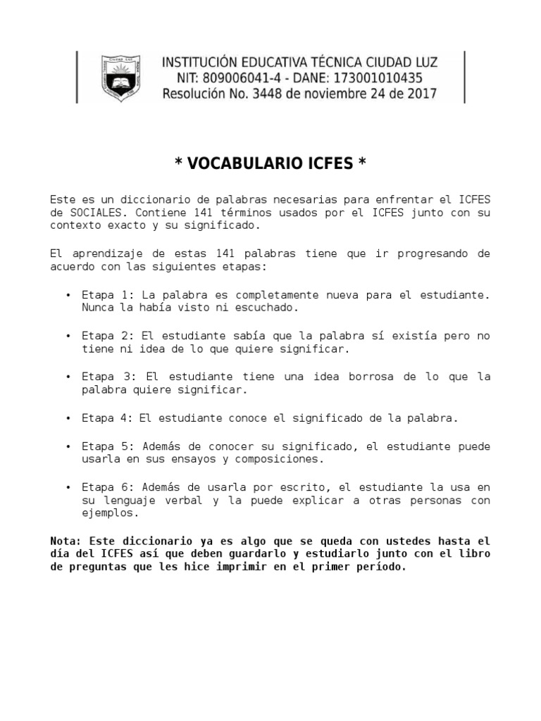 Vocabulario Icfes | PDF | Votación | Gobierno