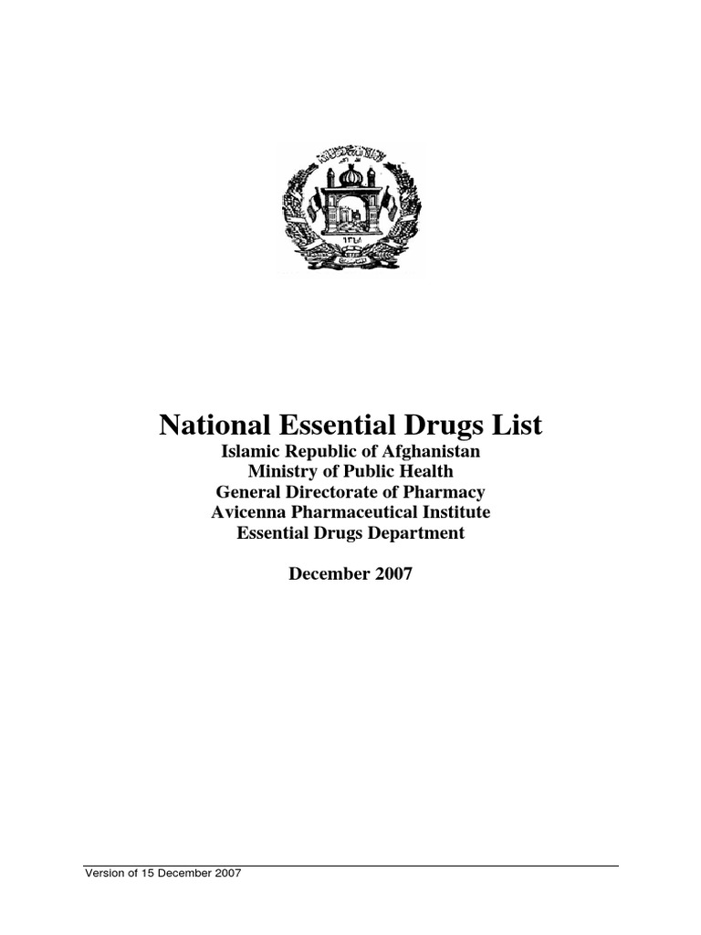 National Essential Drugs List | PDF | Dietary Supplements | Drugs