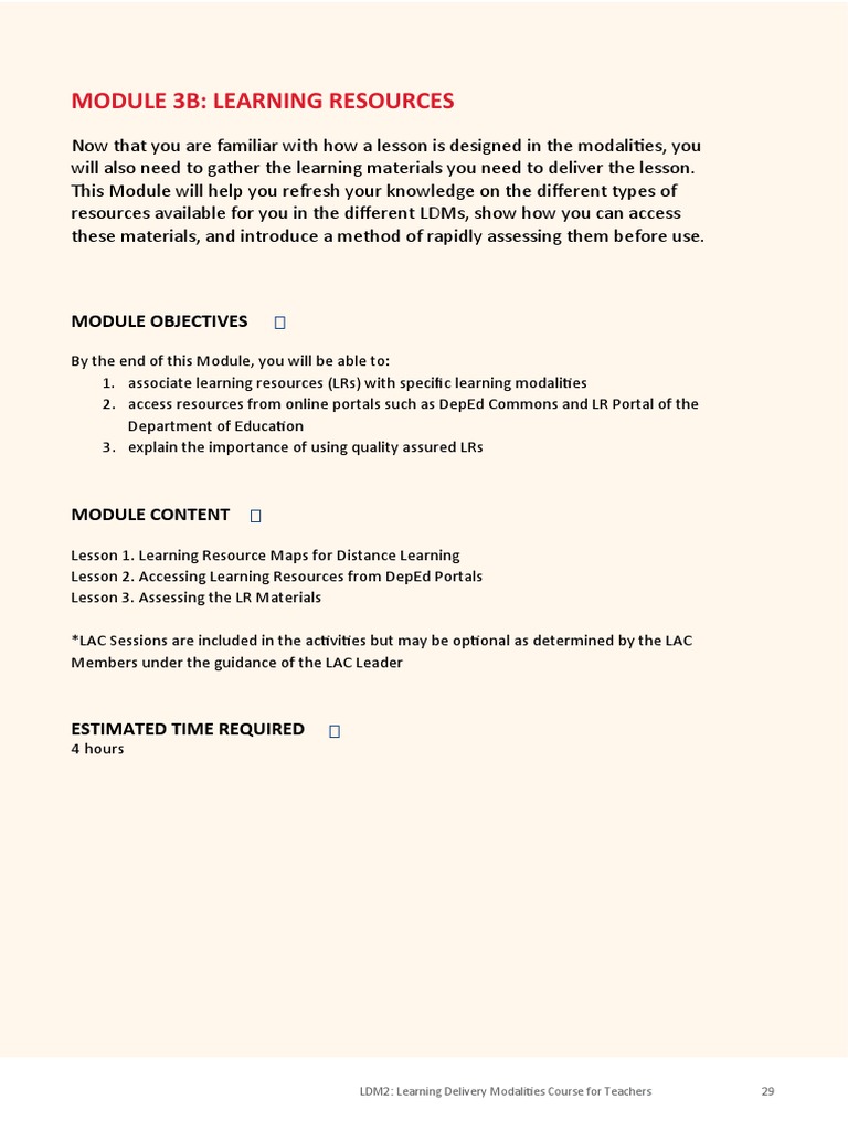 Module 3B - Learning Resources-LDM | PDF | Distance Education | Learning