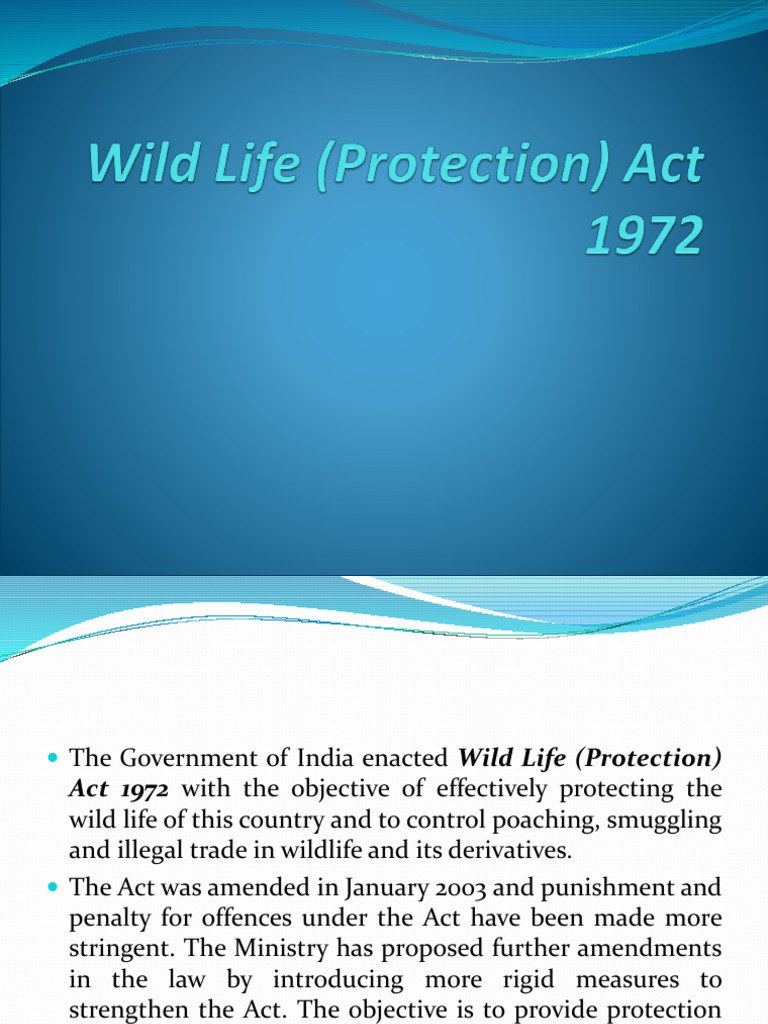 Wildlife Protection Act | PDF | Conservation Biology | Endangered Species