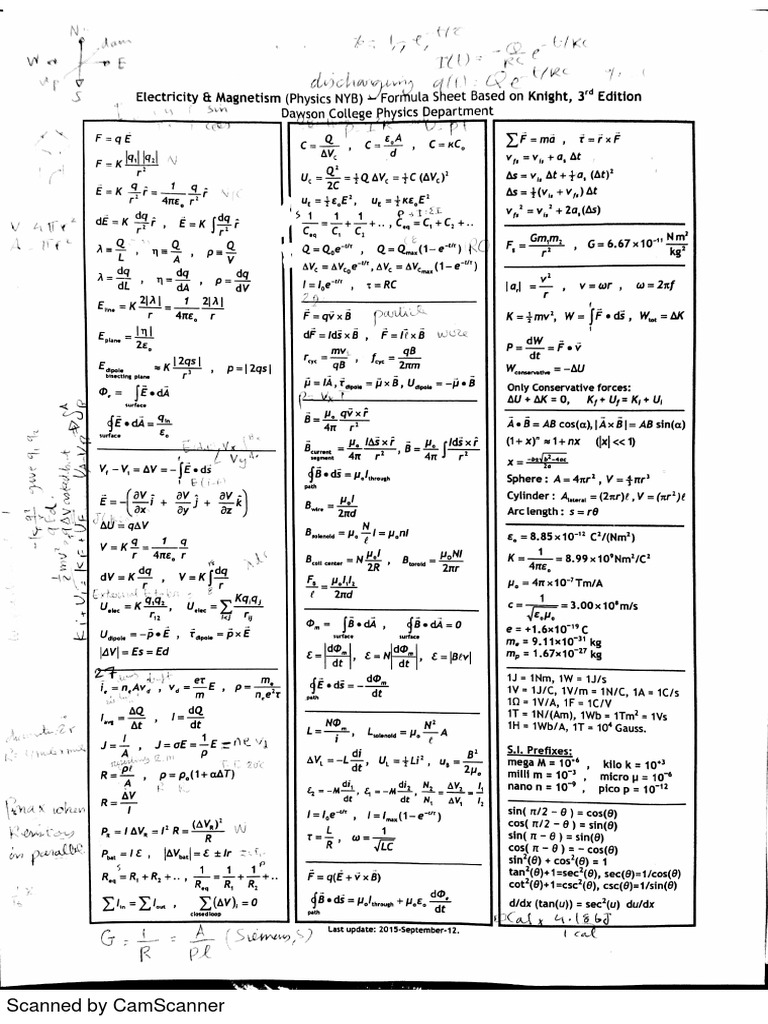 Formula Sheet1 | PDF