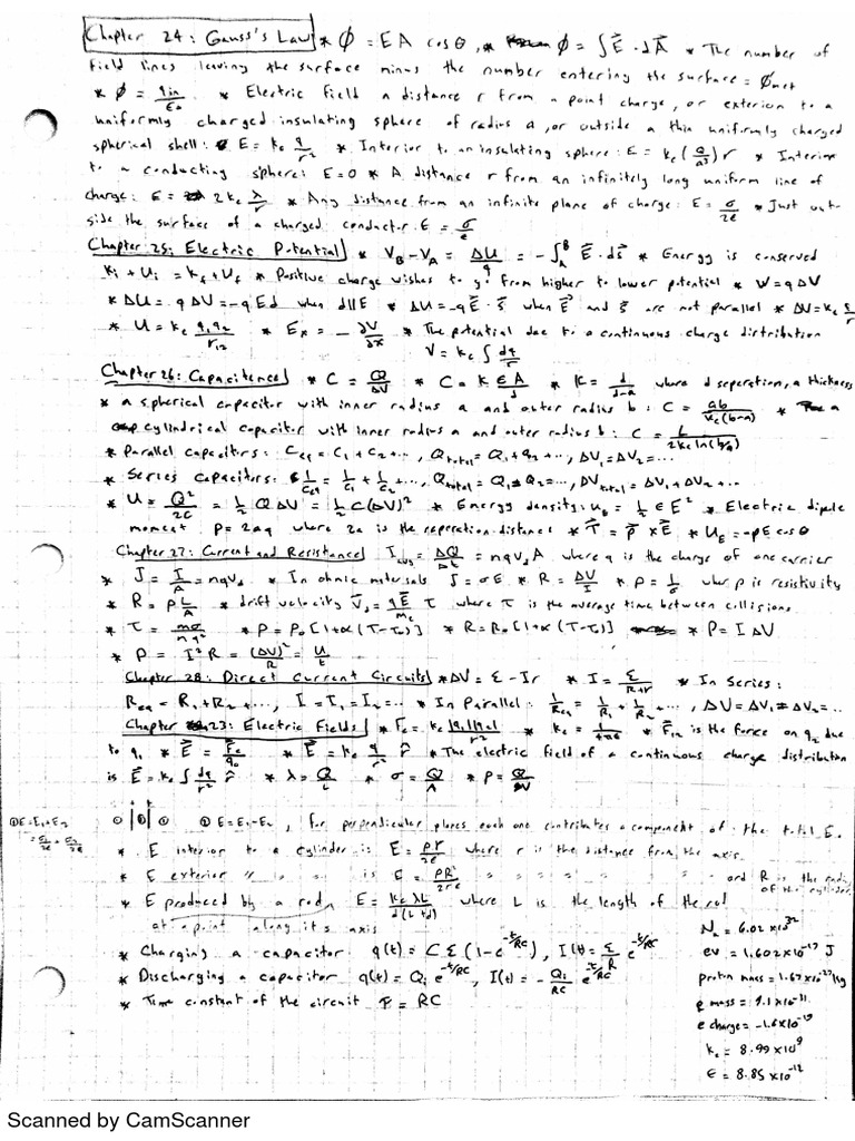 Formula Sheet | PDF
