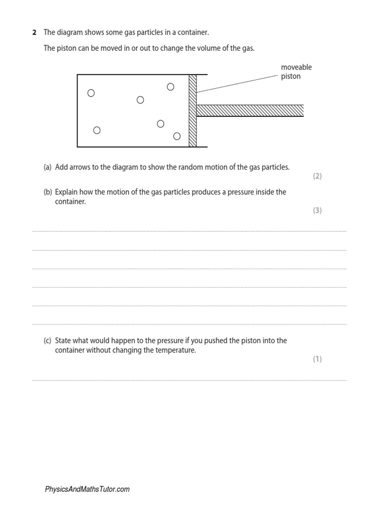 2 The Diagram Shows Some Gas Particles in A Container | PDF | Gases ...