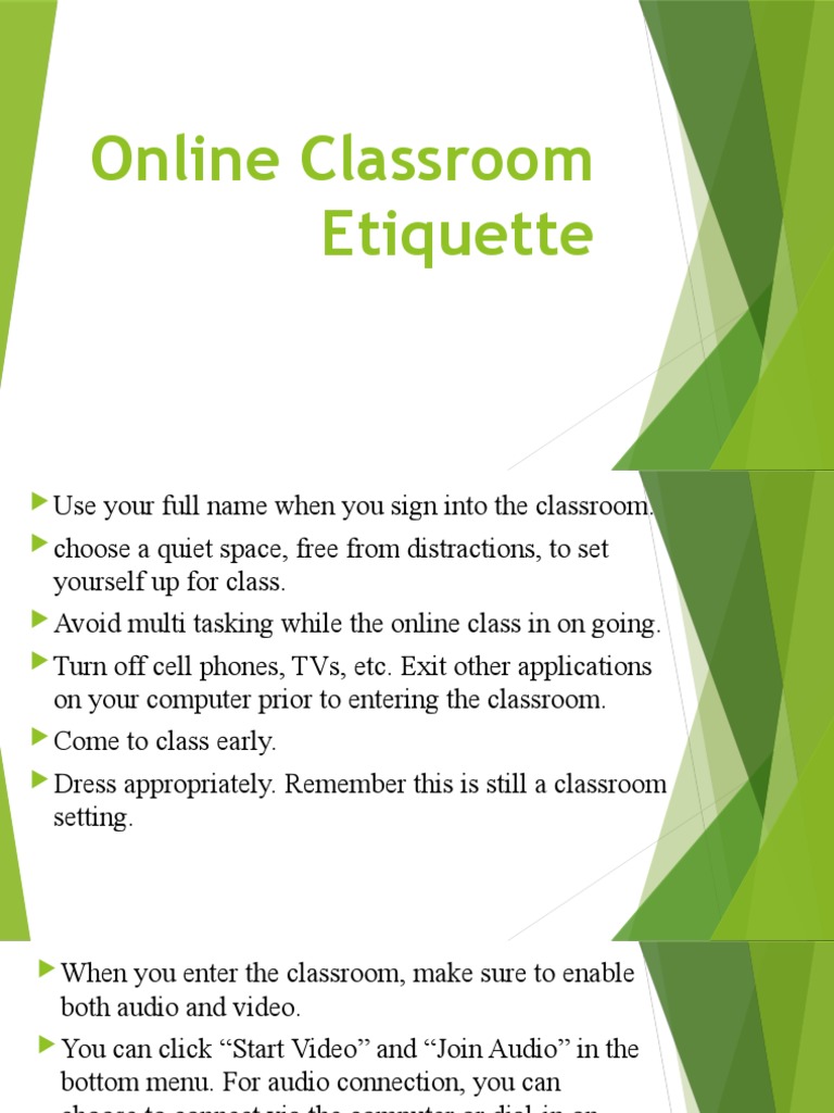 Online Classroom Etiquette | PDF
