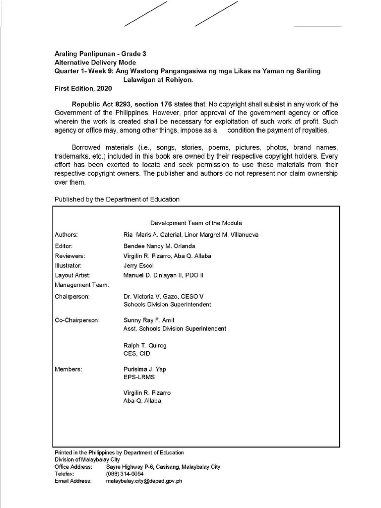 AP3 q1 Week9 Wastongpangangasiwanglikawnayaman - New | PDF