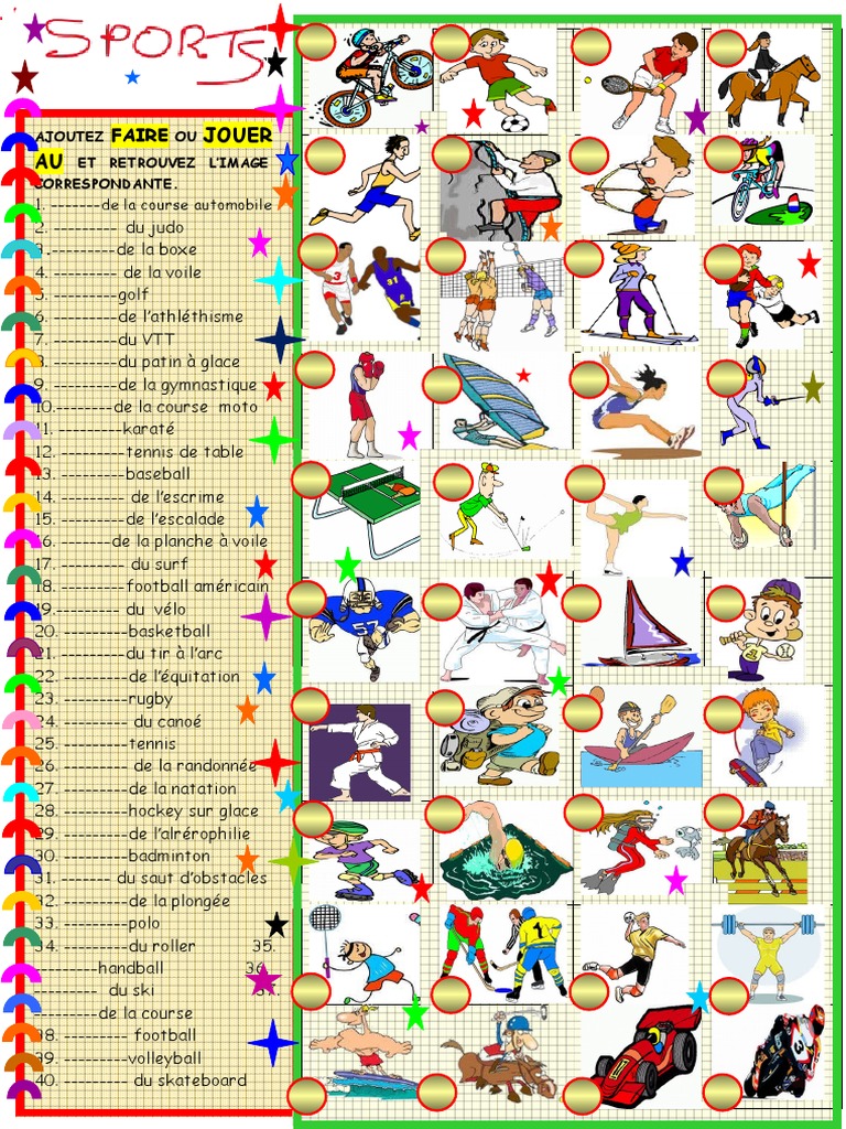 Sports à jouer et images associées | PDF