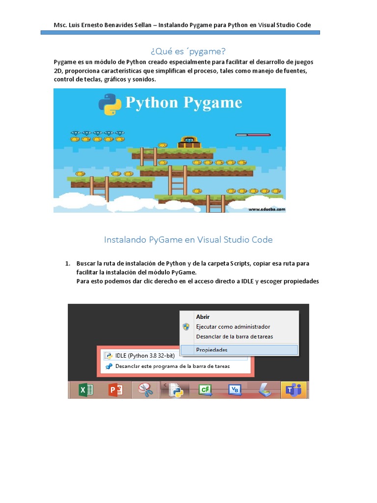 Instalando PyGame | PDF