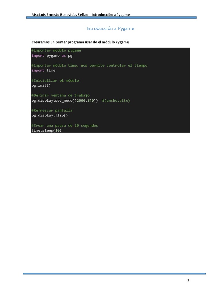 Introduccion A Pygame | PDF | Arte | Computadoras
