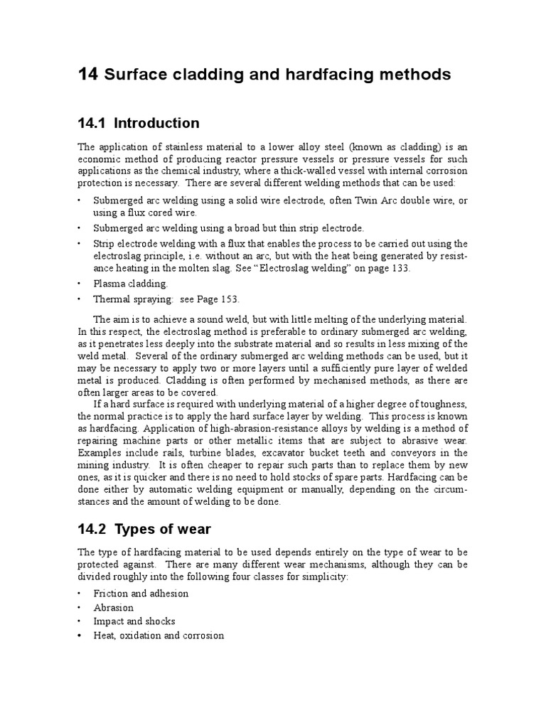 Surface Cladding & Hardfacing Guide | PDF | Wear | Nuclear Fuel