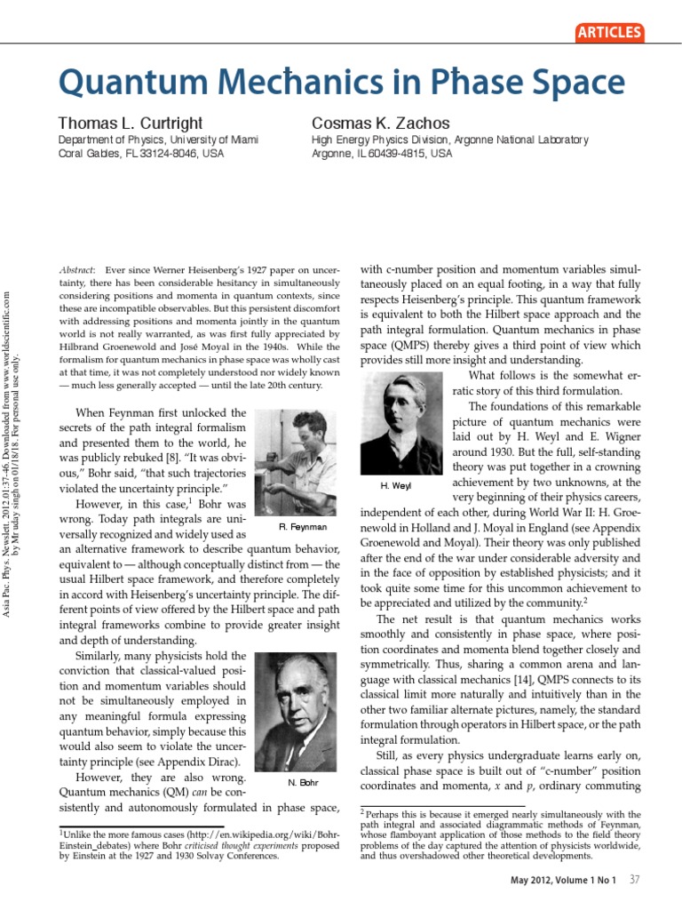 Quantum Mechanics in Phase Space | PDF | Quantization (Physics) | Quantum Mechanics