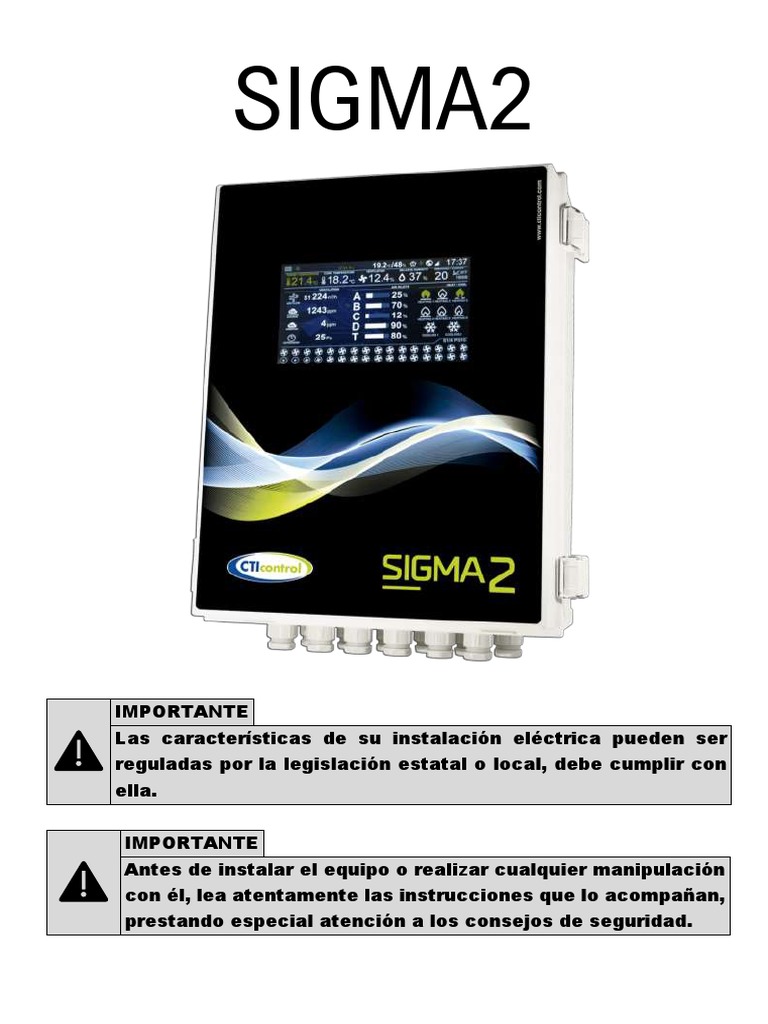 ES SIGMA2 Manual de Usuario Ver 0.3 PDF | PDF | Temperatura | Ventilación (Arquitectura)