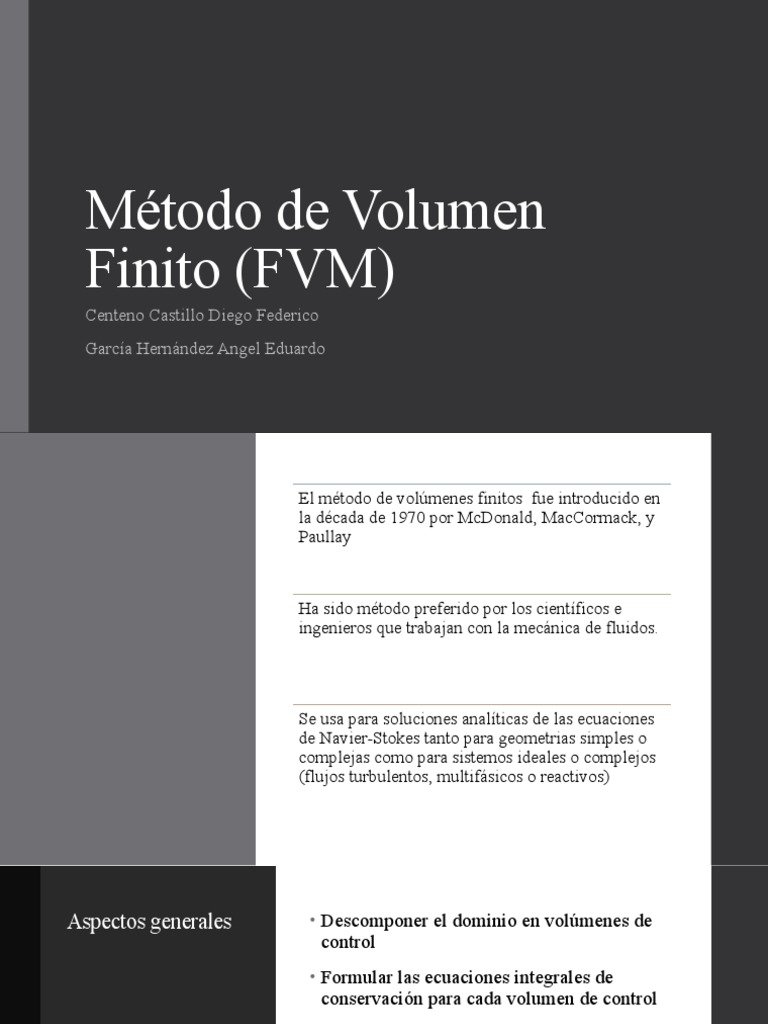 Método de Volumen Finito (FVM) | PDF
