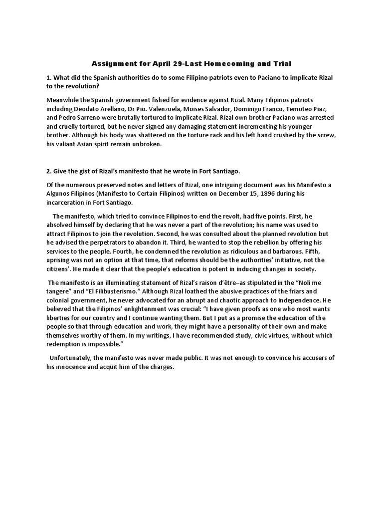 Assignment For April 29-Last Homecoming and Trial | PDF | Violence