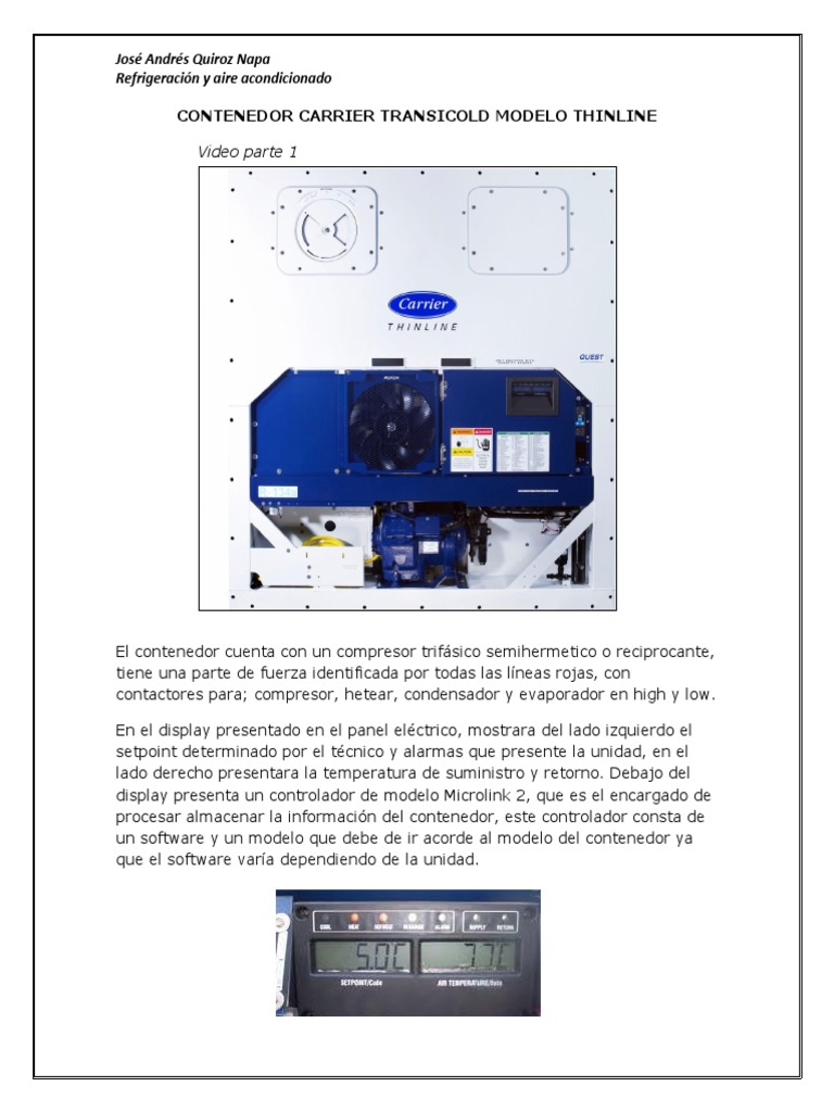 Contenedor Carrier Transicold Thinline | PDF