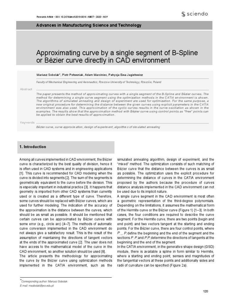Approximating Curve by A Single Segment of B-Splin PDF | PDF | Circle ...