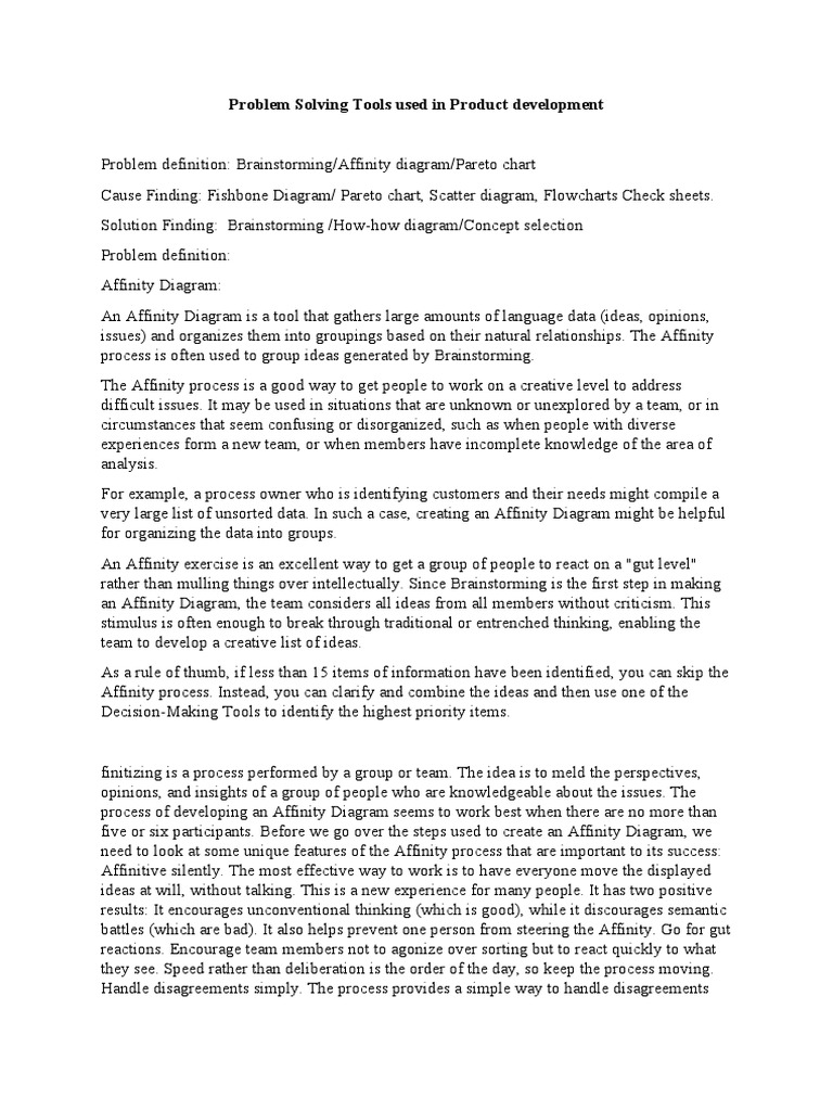 Product Development Problem-Solving Tools | PDF | Psychological ...