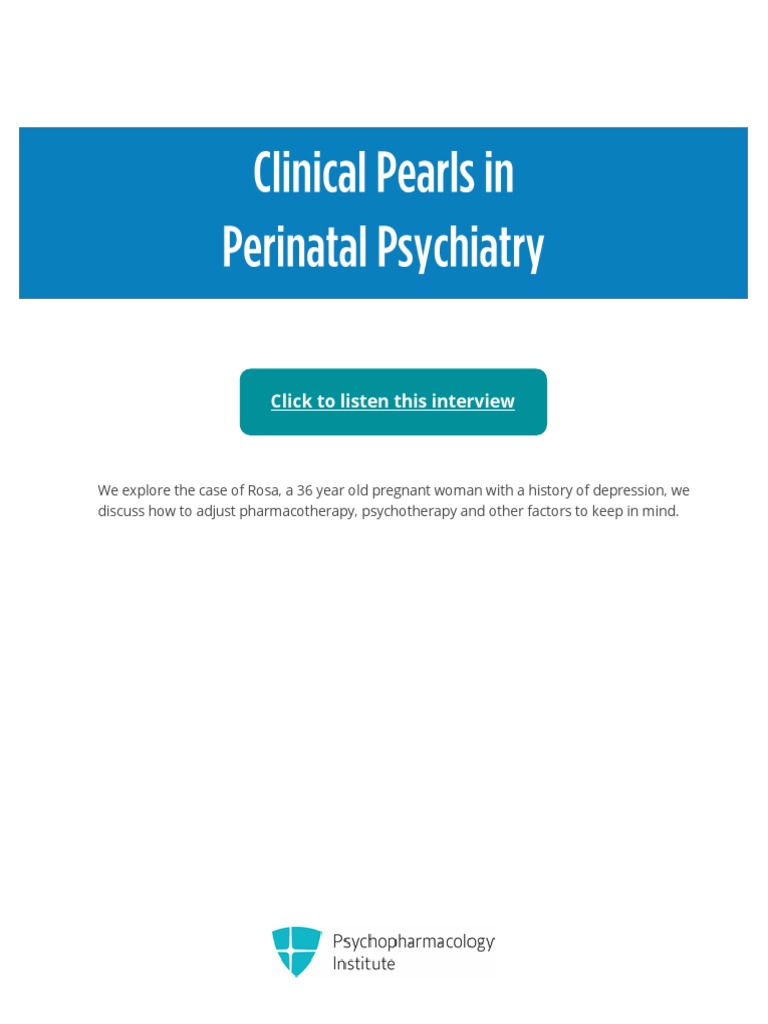 PDF - Clinical Pearls in PDF | PDF | Selective Serotonin Reuptake ...