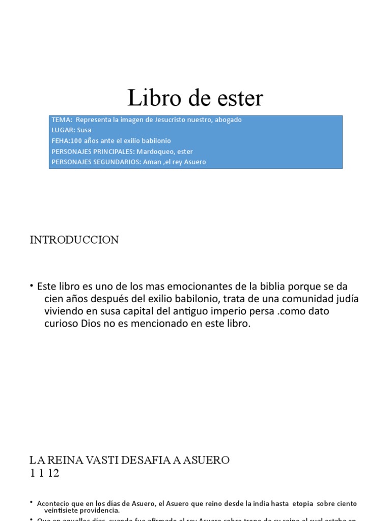 Libro de Ester | PDF | Libro de Ester | Esther