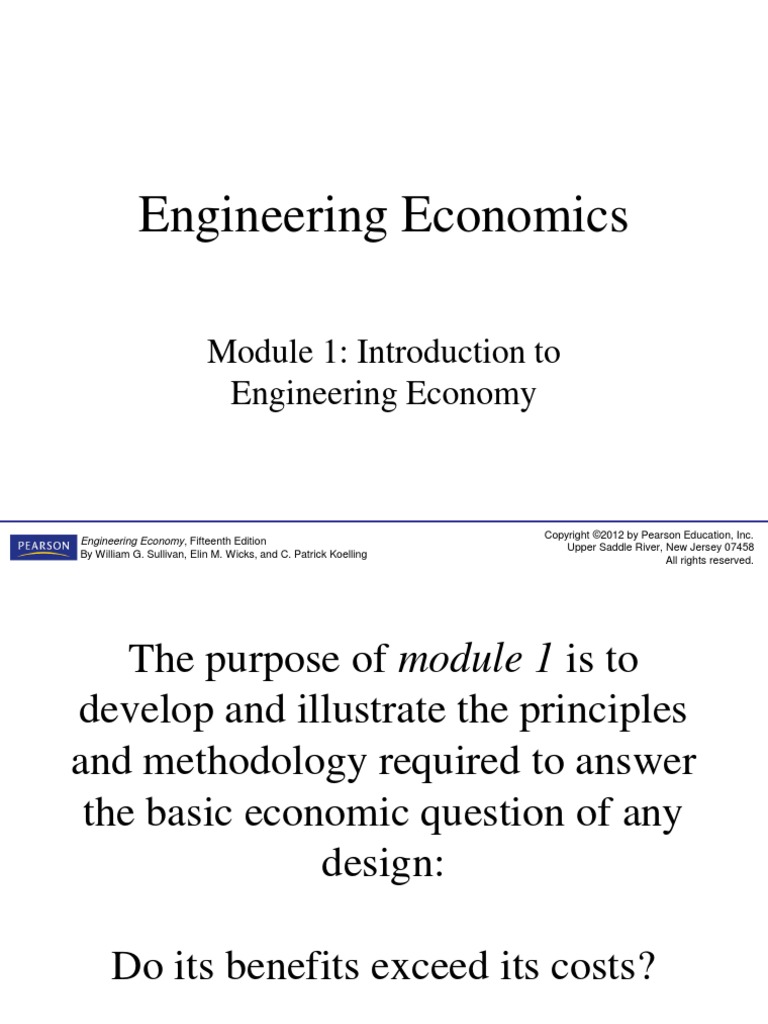 Engineering Economics: Module 1: Introduction To Engineering Economy ...