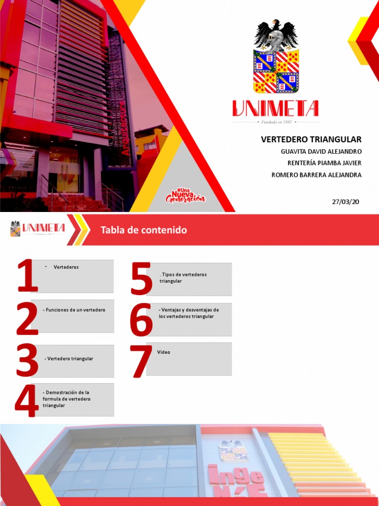 Tipos y Funciones del Vertedero Triangular | PDF | Descarga (hidrología ...