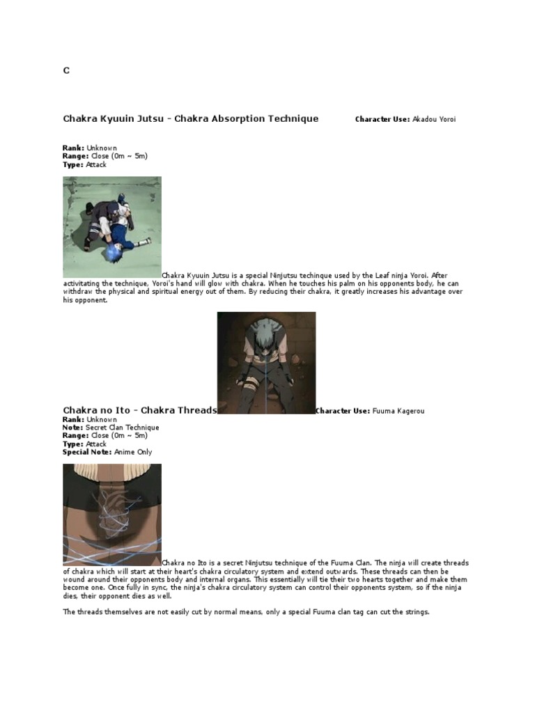 Chakra Absorption and Medical Ninjutsu | PDF