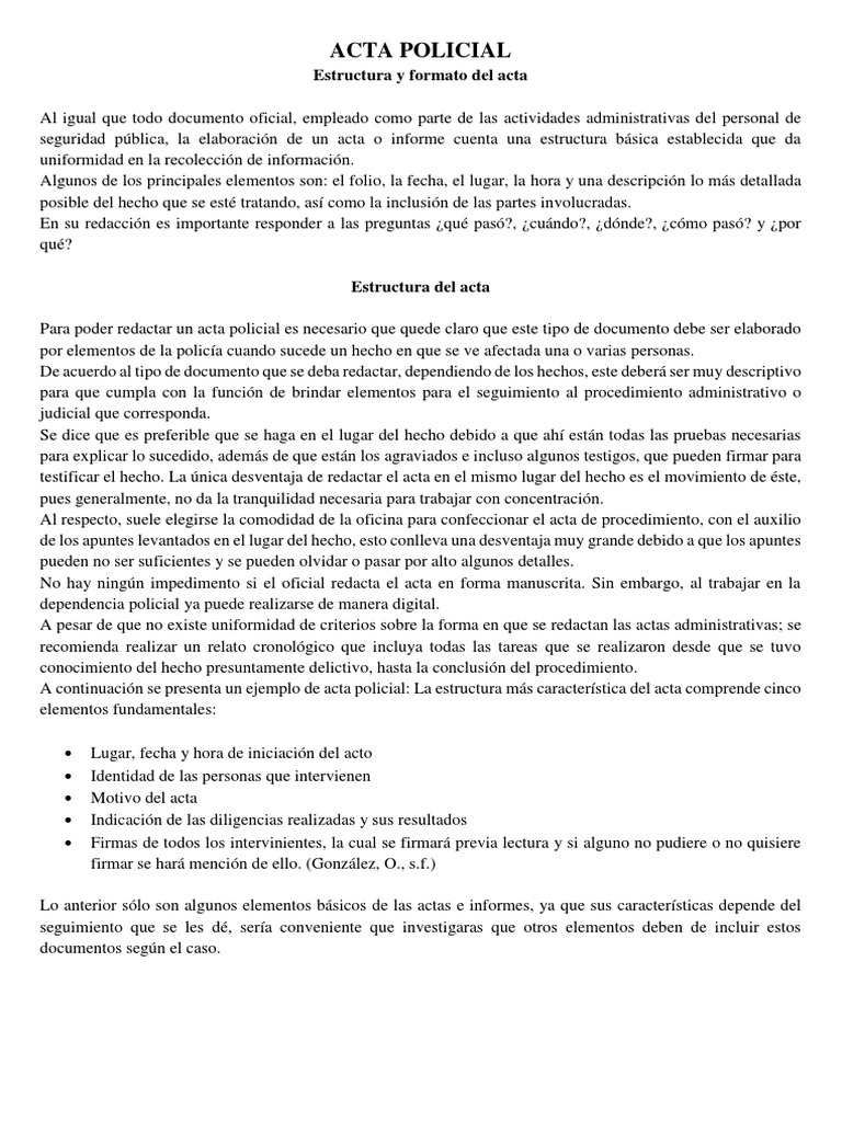 Ejemplo De Informe De Investigación Policial Vista De Modelo