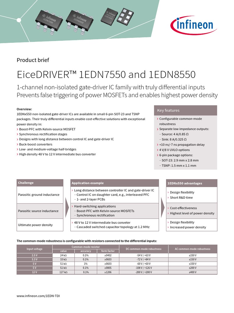 Infineon EiceDRIVER - 1EDN - TDI ProductBrief v02 - 00 EN PDF | PDF ...