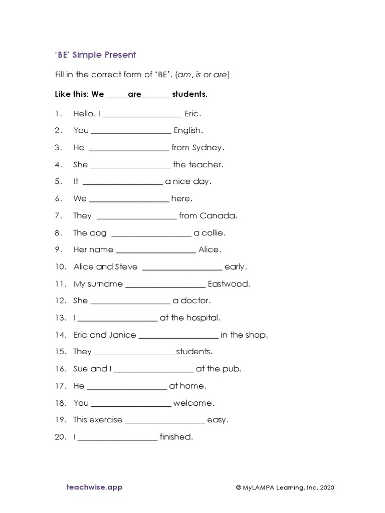 Be Simple Present | PDF | Foreign Language Studies | Home & Garden