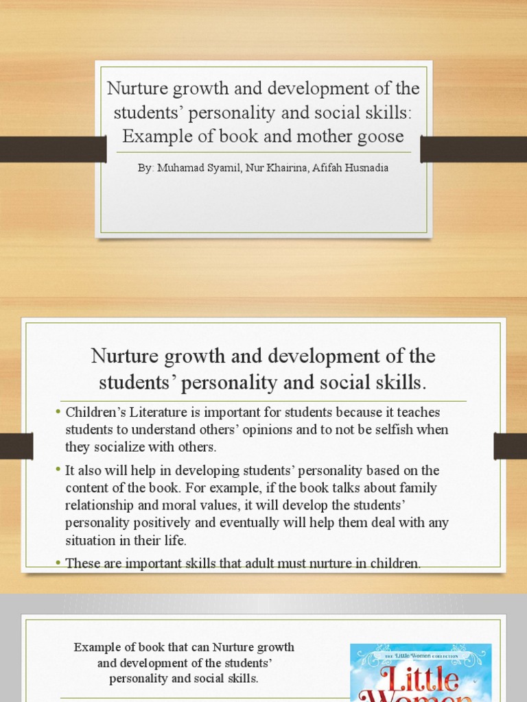 Nurture Growth and Development of The Students' Personality and Social ...