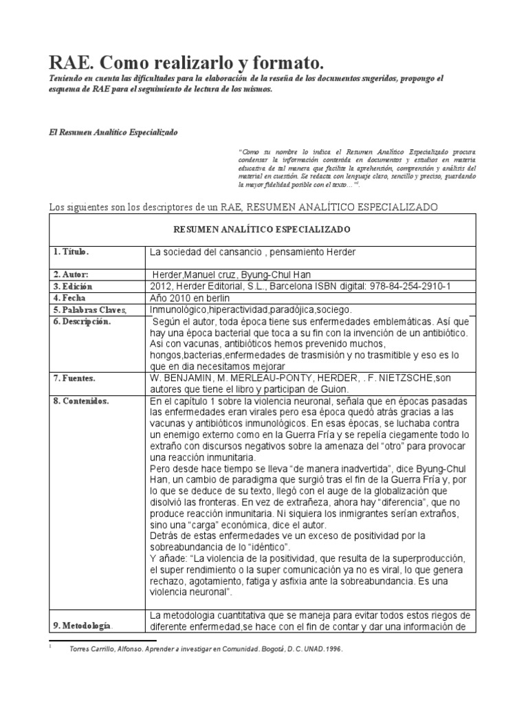 RAE. Como Realizarlo y Formato.: Los Siguientes Son Los Descriptores de ...