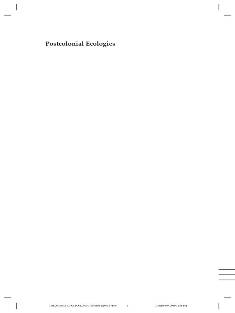 Introduction To Postcolonial Ecologies L | PDF | Ecocriticism ...