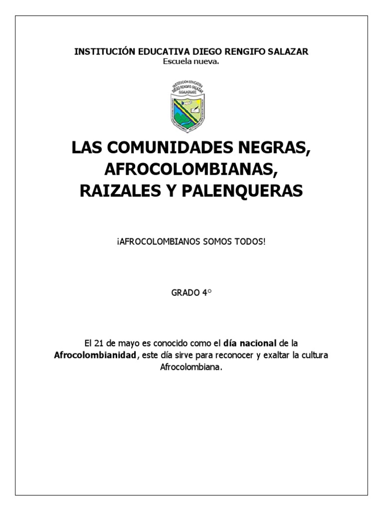 Actividades de Afrocolombianidad para Niños | PDF | Alimentos