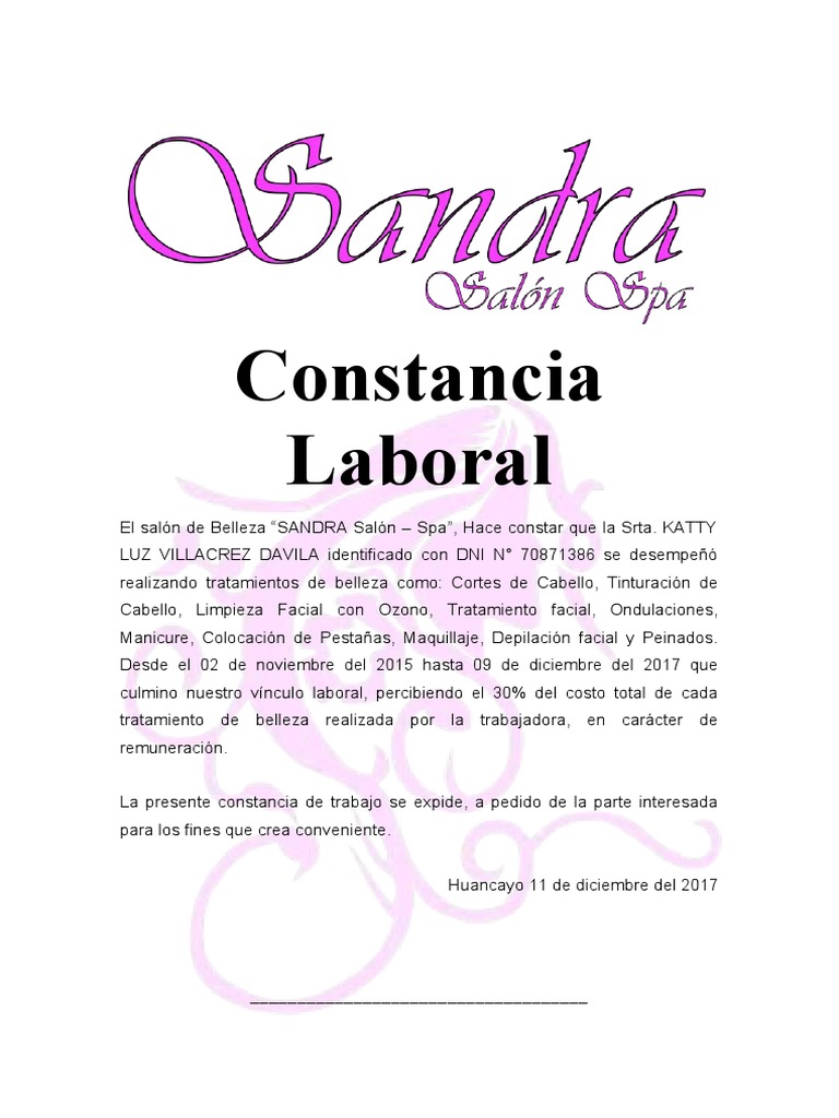 Constancia Laboral 2 | PDF