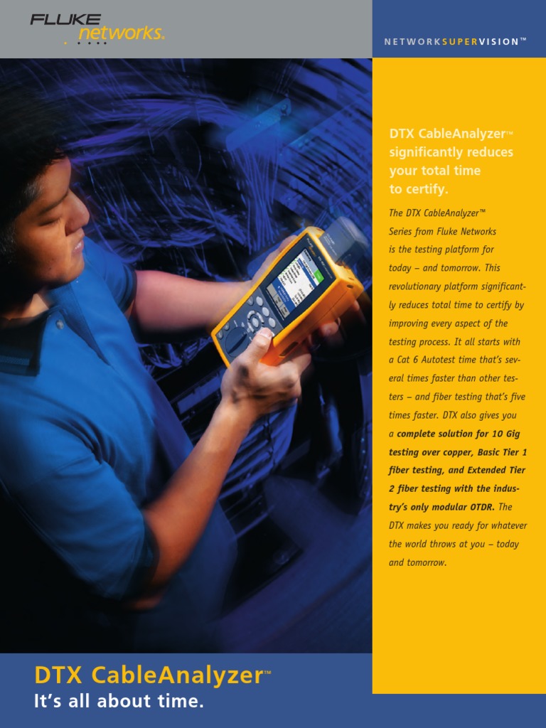 Fluke DTX 1800 Datasheet PDF | PDF | Optical Fiber | Ethernet