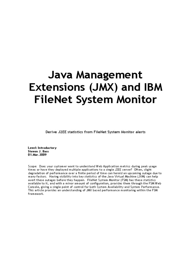 Java Management Extensions | Download Free PDF | Java (Programming ...