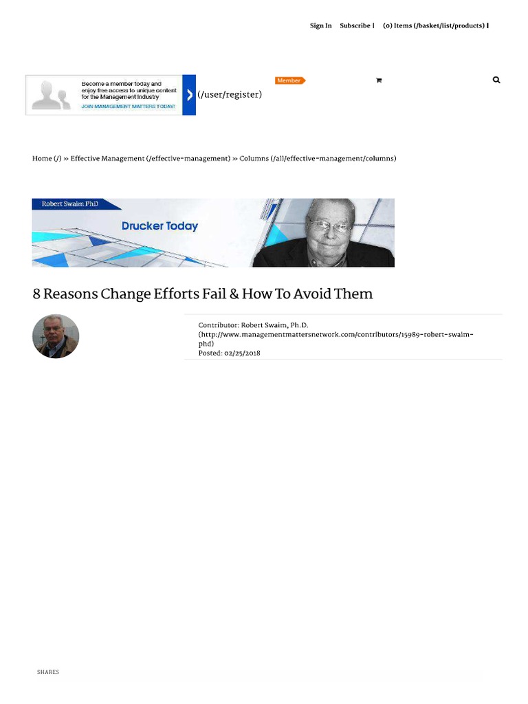 8 Reasons Change Efforts Fail & How To Avoid Them - Management Matters ...