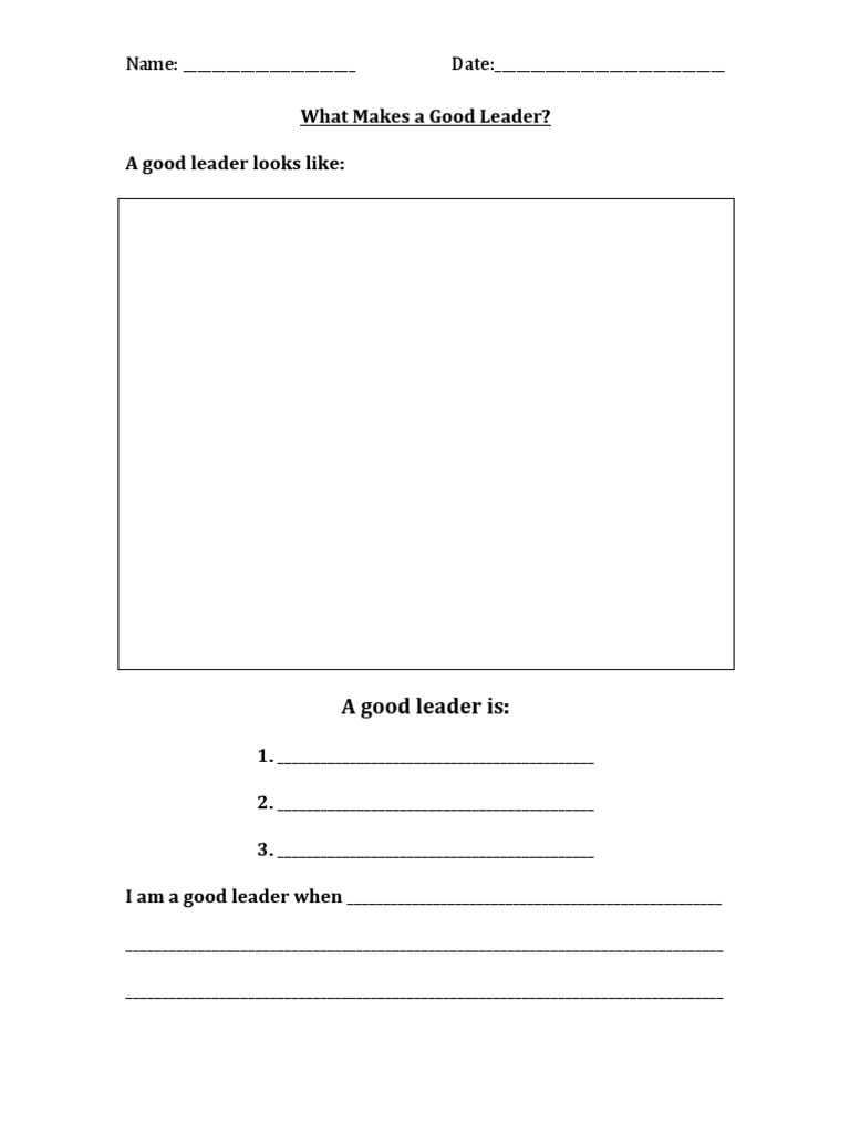 Good Leader Worksheet | PDF