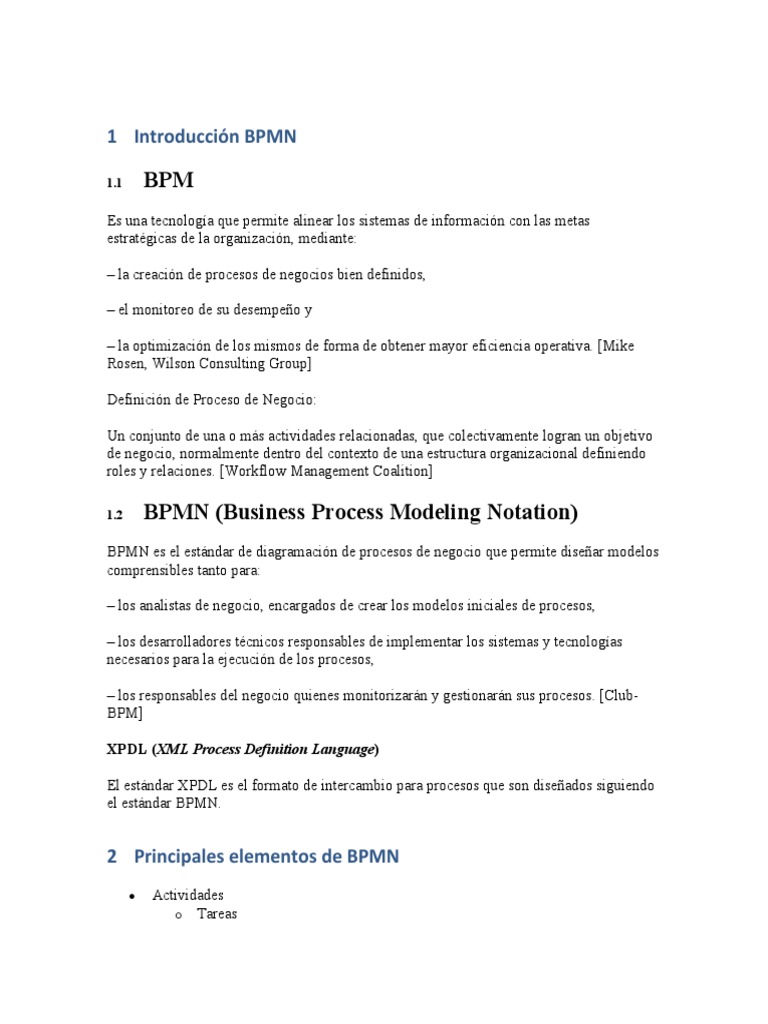 Introducción BPMN | PDF | Ingeniería de Sistemas | Ciencia de sistemas