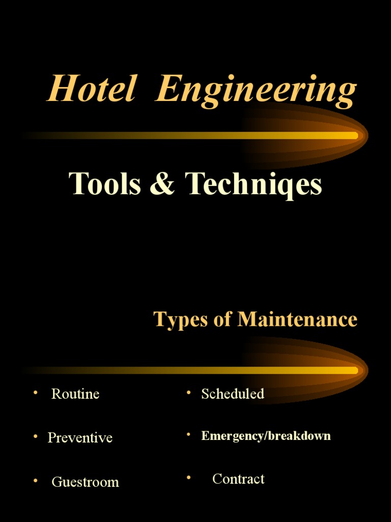 Hotel Engineering Maintenance Guidelines | PDF | Business | Water Heating