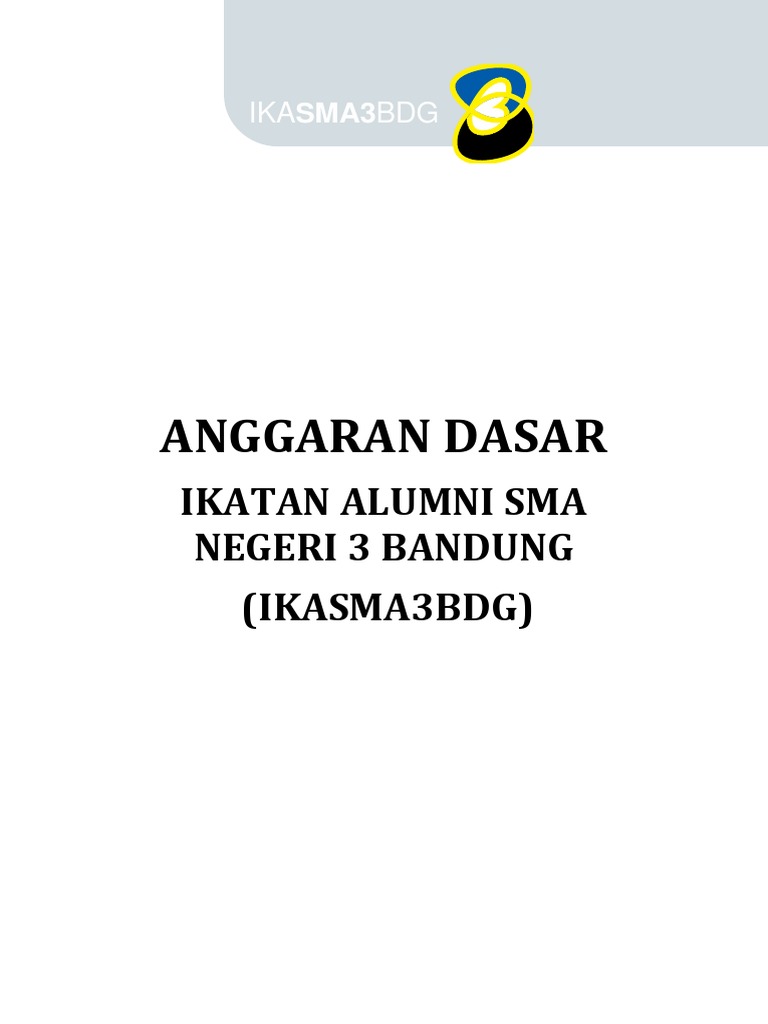 Anggaran Dasar IKA SMA 3 Bandung | PDF