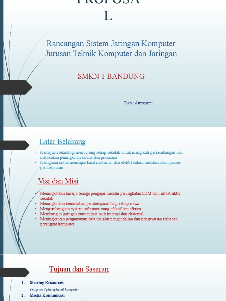 Proposal Jaringan Jurusan TKJ | PDF