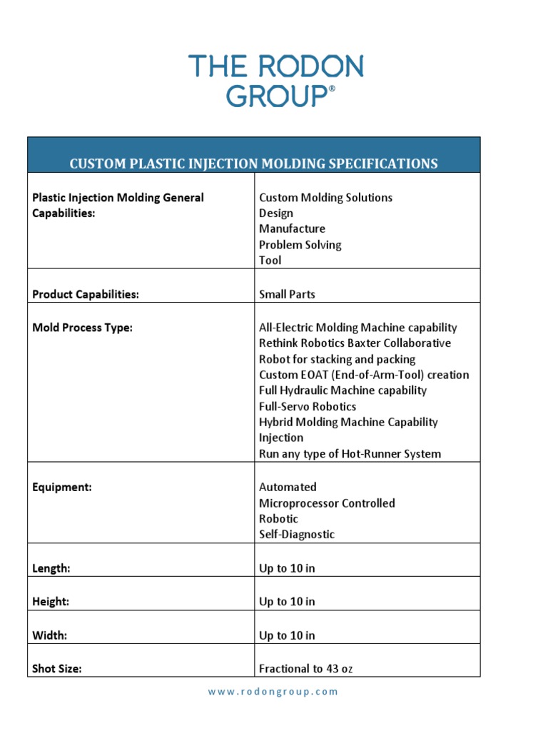 Custom Plastic Injection Molding Specifications | PDF | Thermoplastic ...