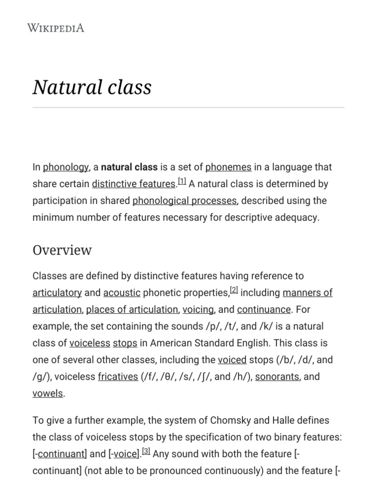 Understanding Natural Classes in Phonology | PDF | Phonetics | Human ...