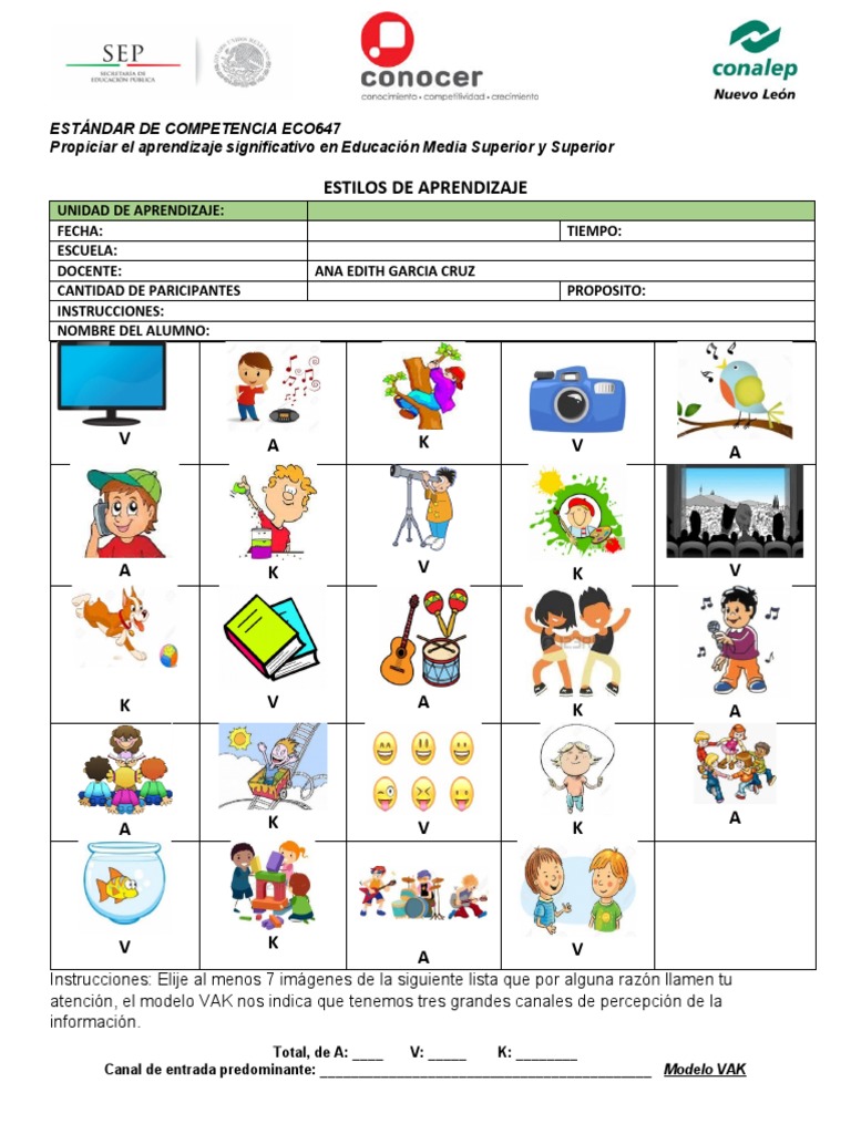 Estilos de Aprendizaje VAK en Educación | PDF | Aprendiendo estilos ...