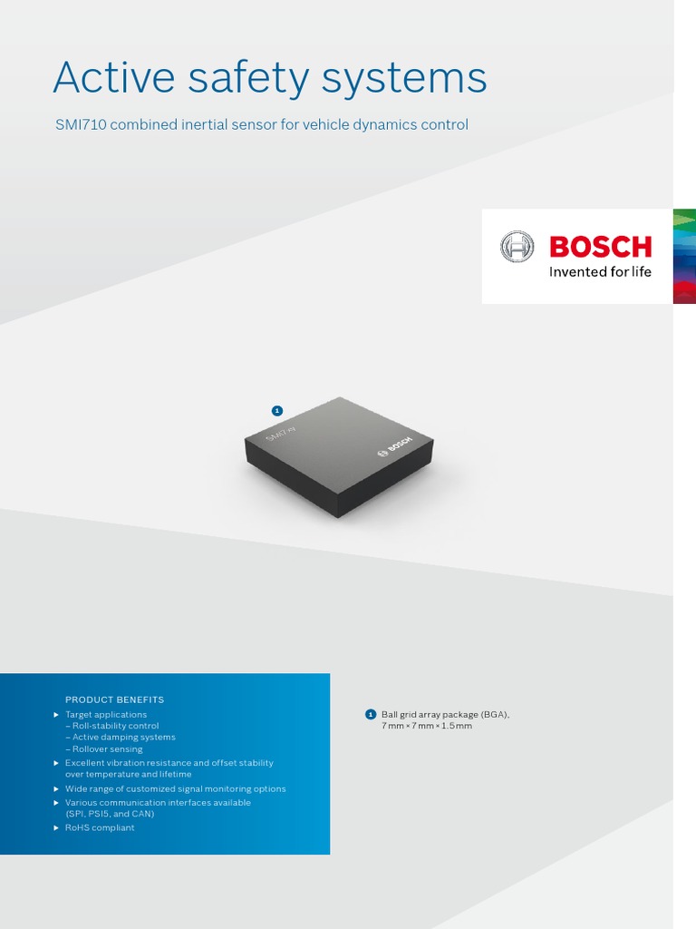 Bosch Mems Inertial Sensor Smi710 Product Info Sheet PDF | PDF ...