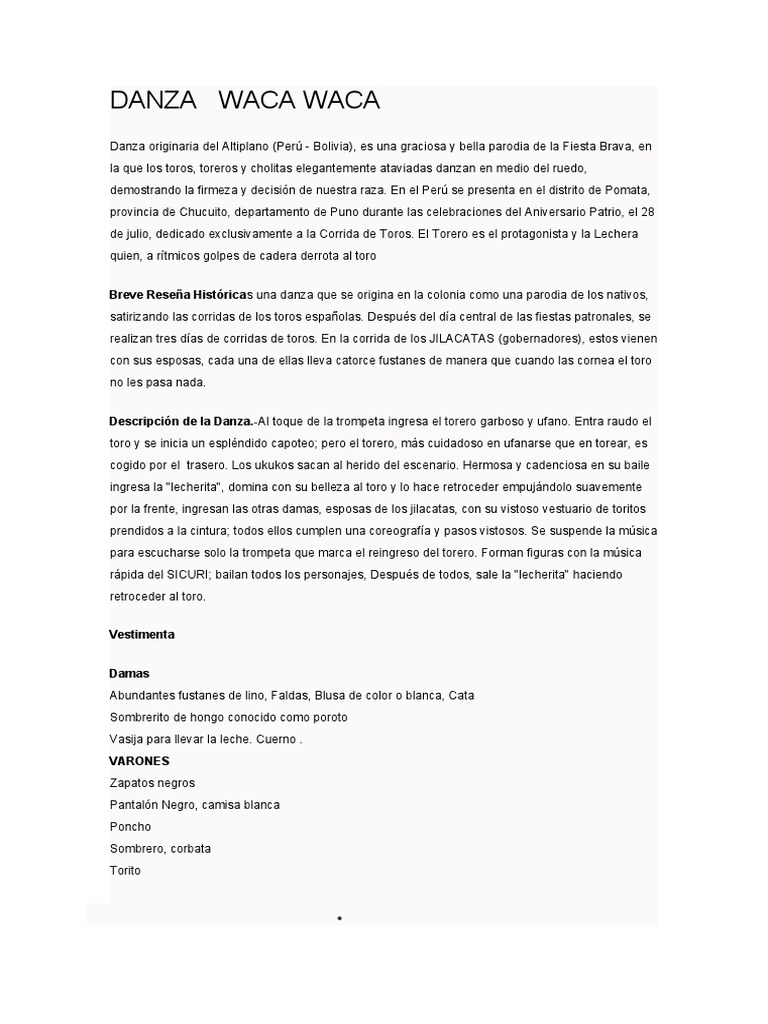 Danza Waca Waca | PDF